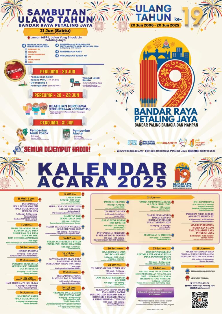 Sambutan Ulang Tahun Bandar Raya Petaling Jaya - My Selangor | Your ...